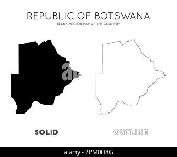 Botswana map. Borders of Botswana for your infographic. Vector country ...