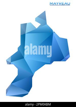 Map of Mayreau. Low poly illustration of the island. Geometric design ...