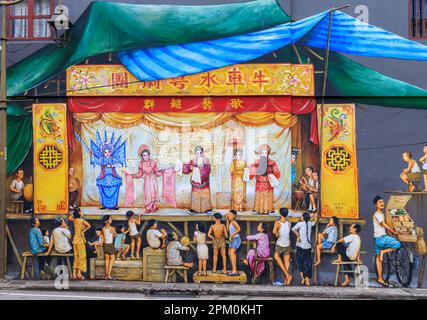 Yip Yew Chong’s mural of a Cantonese Opera on Temple Street, Chinatown ...