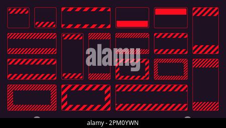 Various blank red warning signs with diagonal lines. Attention, danger ...