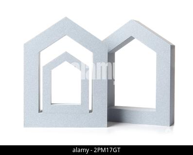 Decorative house shaped frames isolated on white background Stock Photo ...