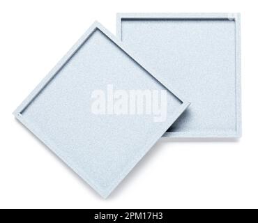 Decorative plaster trays isolated on white background Stock Photo - Alamy