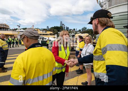 NSW Minister for Transport Jo Haylen during a tour of the Balmain ...
