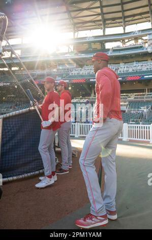 Cincinnati Reds center fielder Will Benson jumps for a two-run home run ...