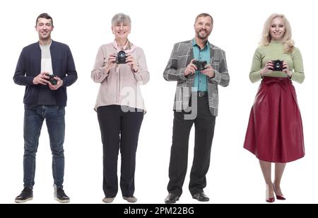 collage of professional photographers in full length isolated Stock ...