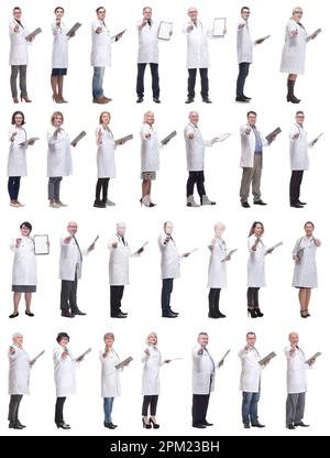 full length group of doctors with notepad isolated Stock Photo - Alamy