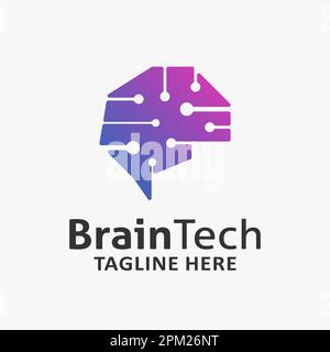 Brain logo design with tech connect design Stock Vector Image & Art - Alamy
