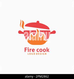 Fire cooking logo design Stock Vector Image & Art - Alamy