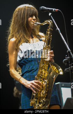 Abi Harding of The Zutons performing live on stage at V Festival Stock ...