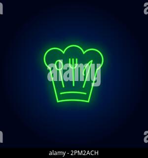 Chief cook hat with cutlery picture neon sign Stock Vector Image & Art ...