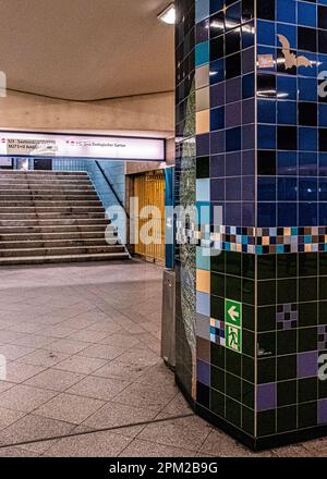 U Turmstraße Interior. Underground U-Bahn Railway Station serves U9 ...