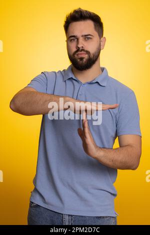 I need more time, please. Portrait of worried middle aged business man ...