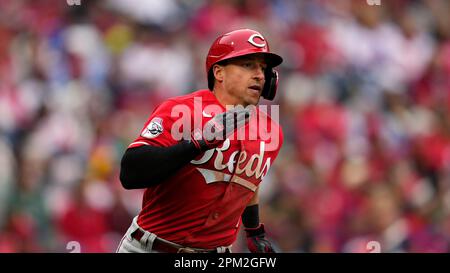 Cincinnati Reds' Spencer Steer plays during the fifth inning of a ...