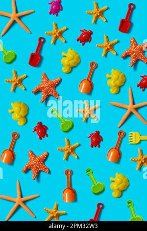 Dried red starfish on blue. Photo Stock Photo - Alamy