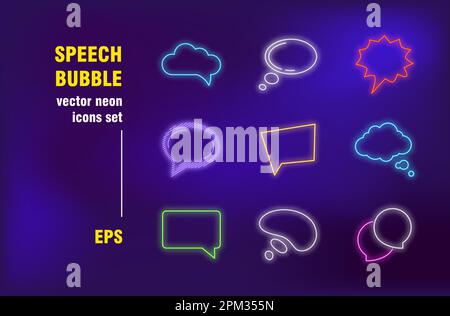 Speech bubbles neon signs set Stock Vector Image & Art - Alamy