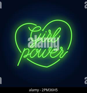 Girl power neon text in heart outline Stock Vector Image & Art - Alamy