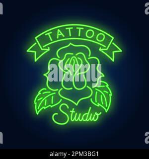 Tattoo studio neon sign Stock Vector Image & Art - Alamy
