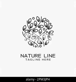 Nature line logo design Stock Vector Image & Art - Alamy