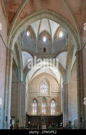 France, Gers, Simorre, Notre Dame de l'Assomption church, Stained glass ...