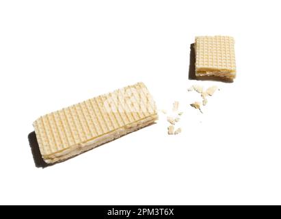Cracked wafers isolated on white background, after some edits Stock ...