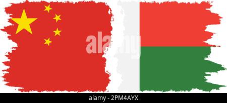 China and Madagascar grunge flags connection, vector Stock Vector Image ...