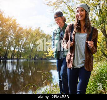 Theyre happiest when theyre outside. an adventurous young couple ...