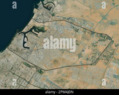 Ajman, emirate of United Arab Emirates. High resolution satellite map ...