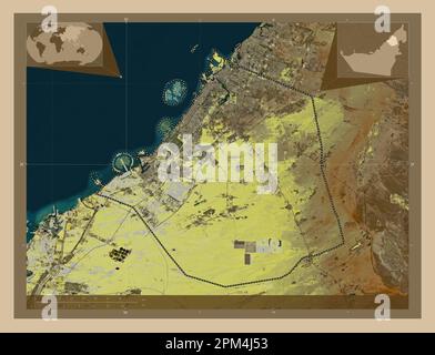 Dubay, emirate of United Arab Emirates. High resolution satellite map ...
