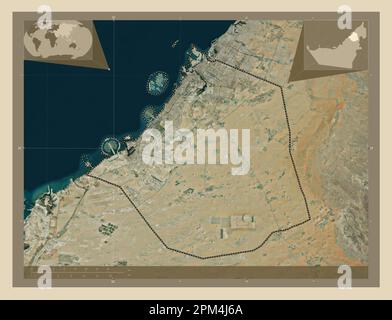 Dubay, emirate of United Arab Emirates. High resolution satellite map ...