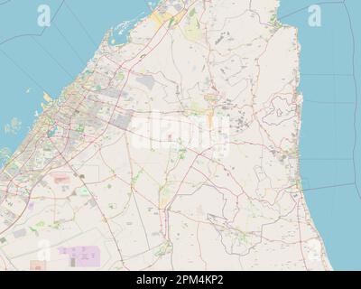 Sharjah, emirate of United Arab Emirates. High resolution satellite map ...