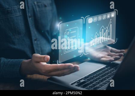 Business document Financial chart and graph Stock Photo - Alamy