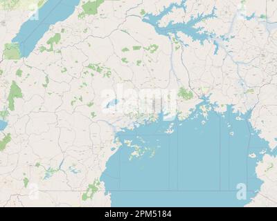 Central, region of Uganda. Open Street Map. Locations and names of ...