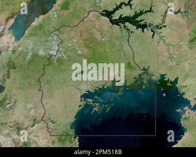 Central, region of Uganda. High resolution satellite map. Locations and ...