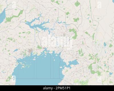 Eastern, region of Uganda. Open Street Map. Locations and names of ...