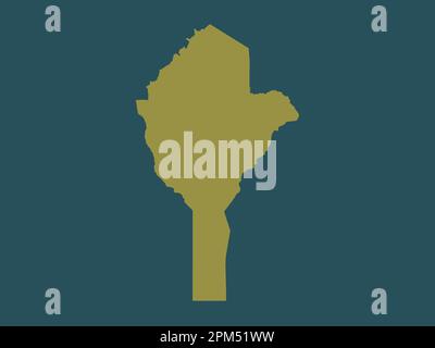 Eastern, region of Uganda. Solid color shape. Locations and names of ...