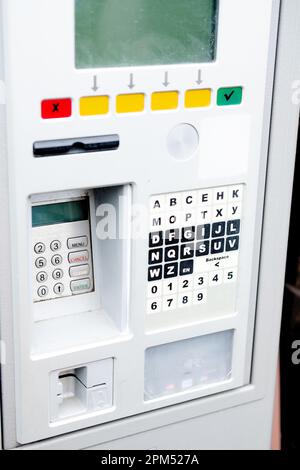 street parking payment machine closeup Stock Photo - Alamy