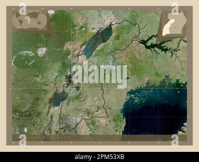 Western, region of Uganda. High resolution satellite map Stock Photo - Alamy