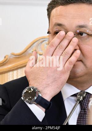 Murat Nurtleu, minister of Foreign Affairs of Kazakhstan speaks during ...
