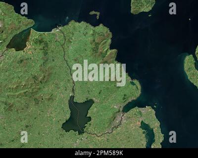 Antrim, region of Northern Ireland. High resolution satellite map ...