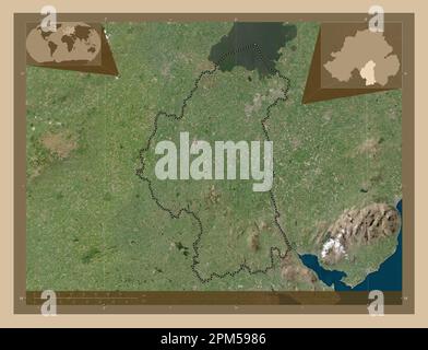 Armagh, region of Northern Ireland. Low resolution satellite map Stock ...