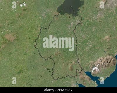 Armagh, region of Northern Ireland. Low resolution satellite map ...