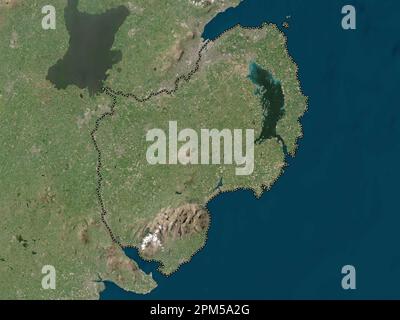 Down, region of Northern Ireland. Low resolution satellite map ...