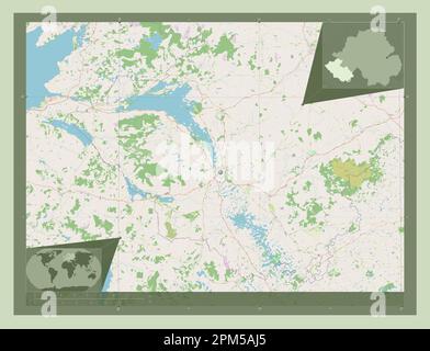 Fermanagh, region of Northern Ireland. Open Street Map Stock Photo - Alamy