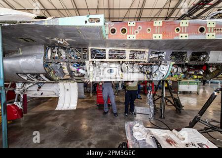 Illustration picture shows a technician working on an F16 fighter jet ...