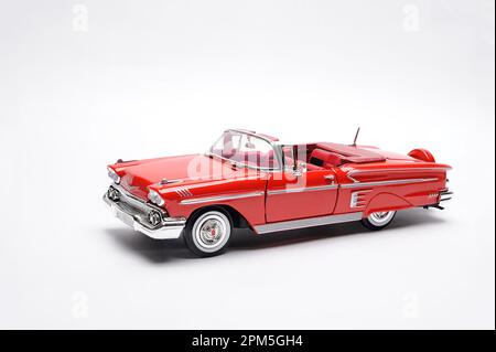 1957's model chevy Classic american car on a white background. side ...