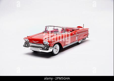 1957's model chevy Classic american car on a white background. side ...