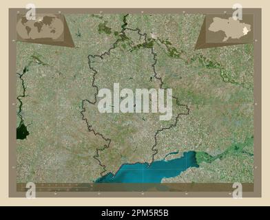 Donets'k, region of Ukraine. High resolution satellite map. Locations ...