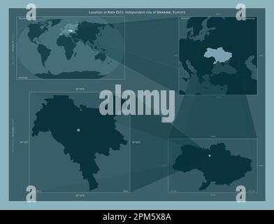 Kiev, region of Ukraine. Diagram showing the location of the region on ...