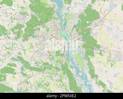 Kiev City, independent city of Ukraine. Open Street Map. Locations and ...