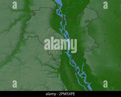 Kiev City, independent city of Ukraine. Colored elevation map with ...